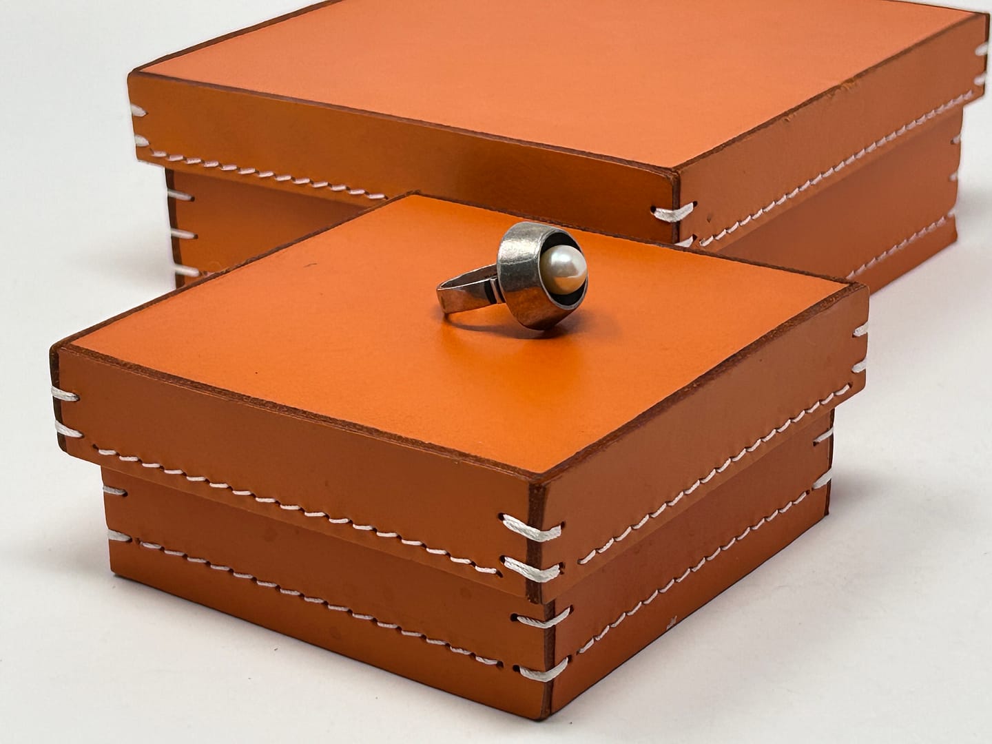 Vintage Sterling Silver Ring with Inset Pearl - Hunt Estate Sales