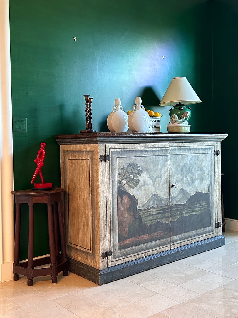 Landscape Painted Cabinet Sideboard - Hunt Estate Sales