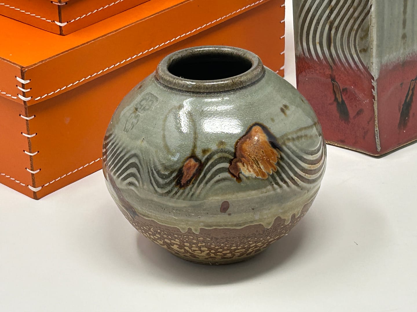 Set of Three Salt Glaze Studio Art Pottery Vases, by Dale Baucum ...