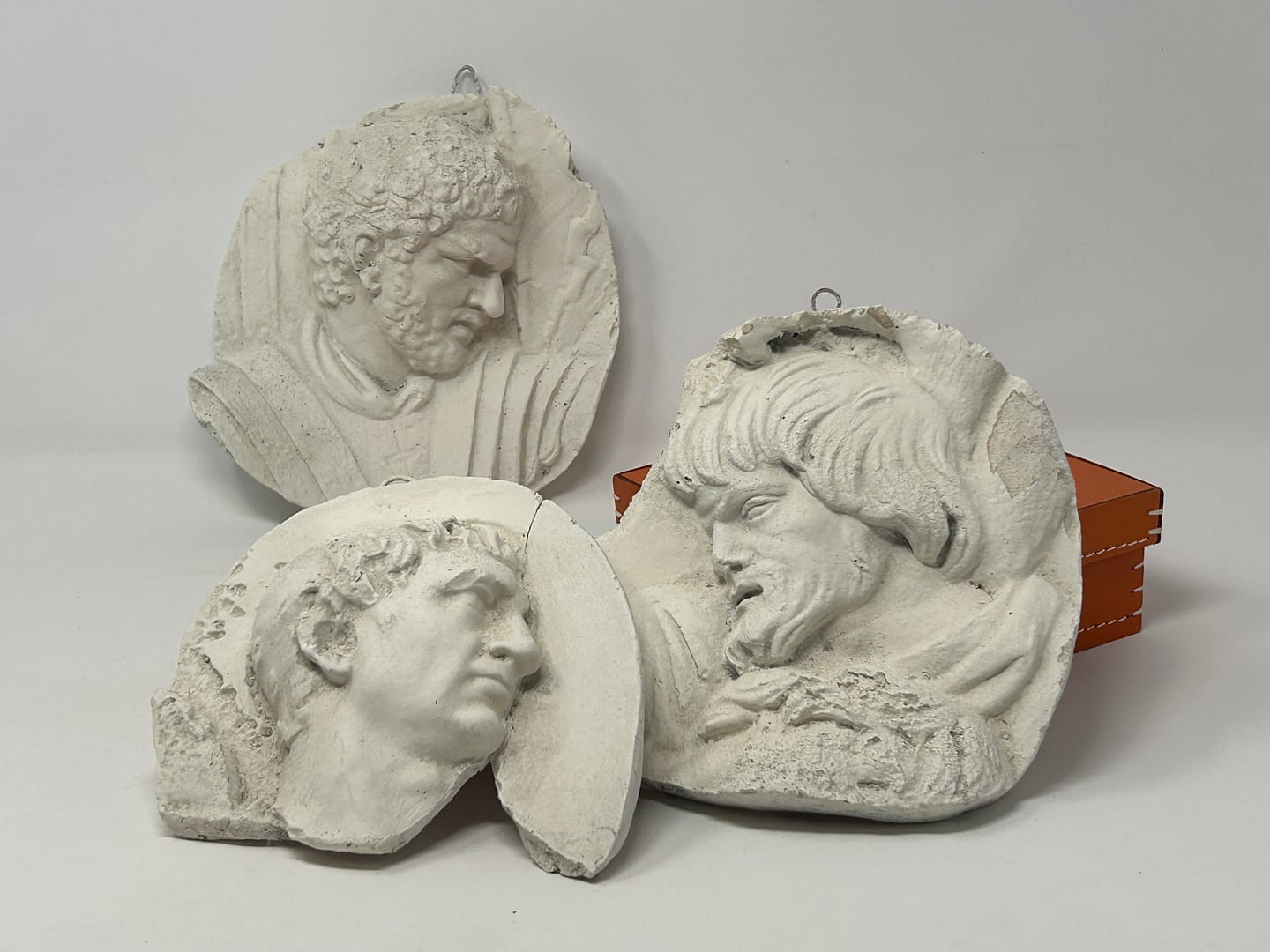 Set of Three Portrait wall Hanging Plaster Reliefs - Hunt Estate Sales