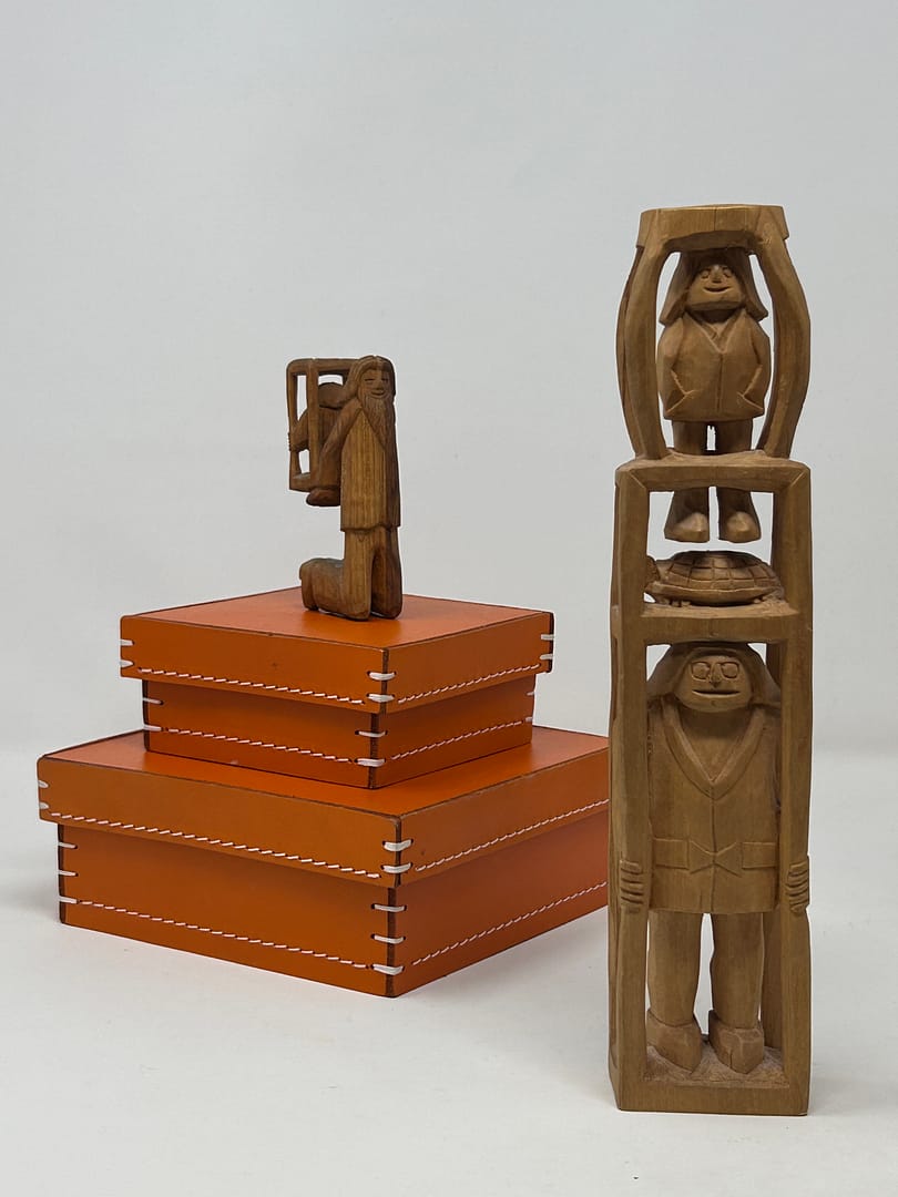 Set of Four Folk Art Carvings by Rev. Herman Hayes of West Virginia ...