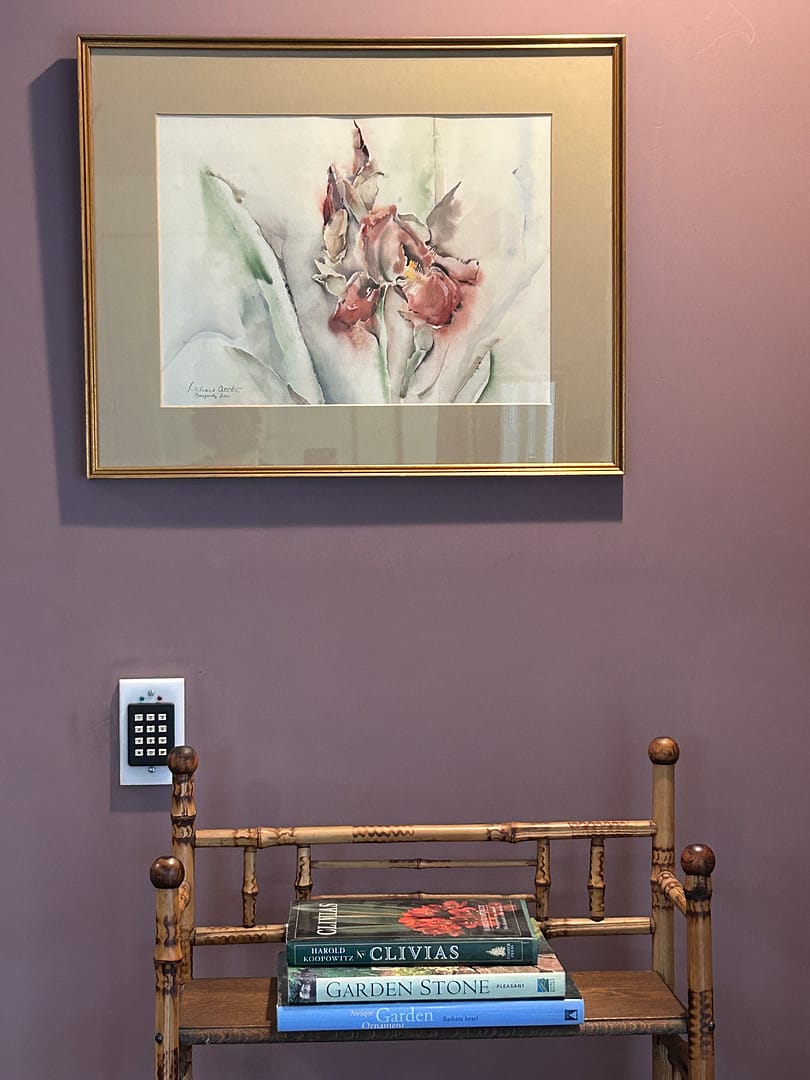 Watercolor, Burgundy Iris, by Richard Alther (American, 20th century ...