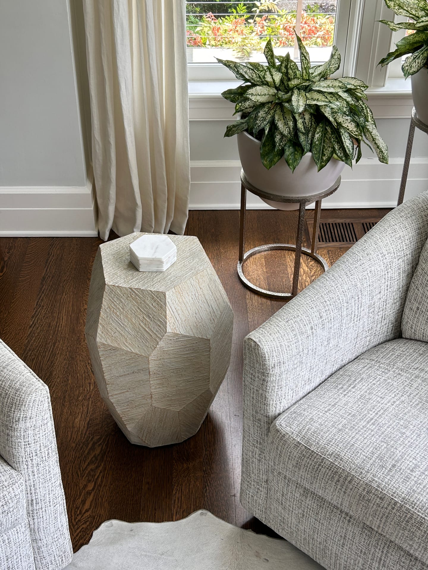 Contemporary Faceted Side Occasional Table - Hunt Estate Sales