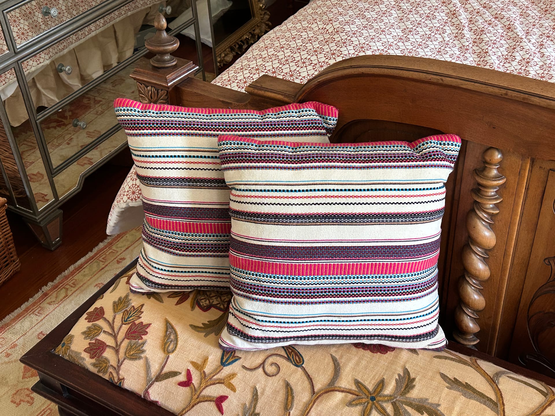 Striped Accent Throw Pillows, Set of Two - Hunt Estate Sales