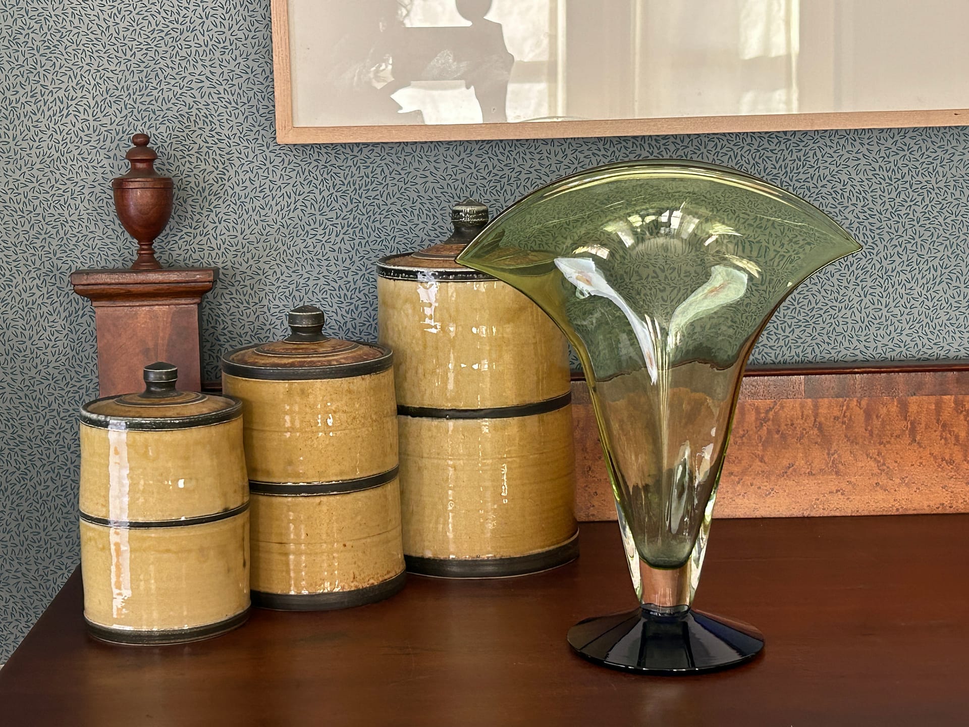 Blenko Glass Fan Shaped Fluted Vase, 12" - Hunt Estate Sales
